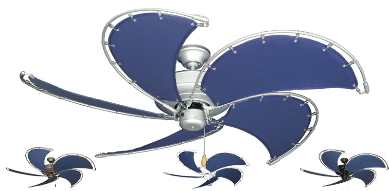 52 inch Raindance Nautical Ceiling Fan - Classic Blue Canvas Blades ...