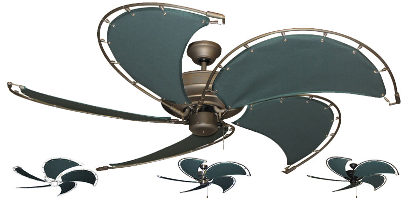 52 inch Raindance Nautical Ceiling Fan - Classic Green Canvas Blades ...